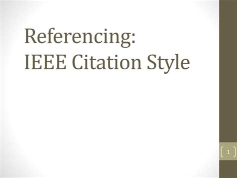 Ieee Referencing Ppt