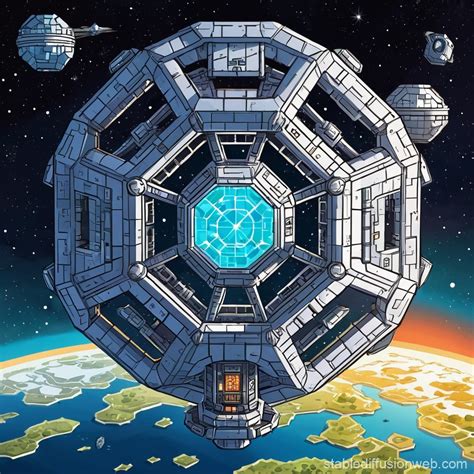 Minecraft Octagon Space Station With Rings Stable Diffusion Online