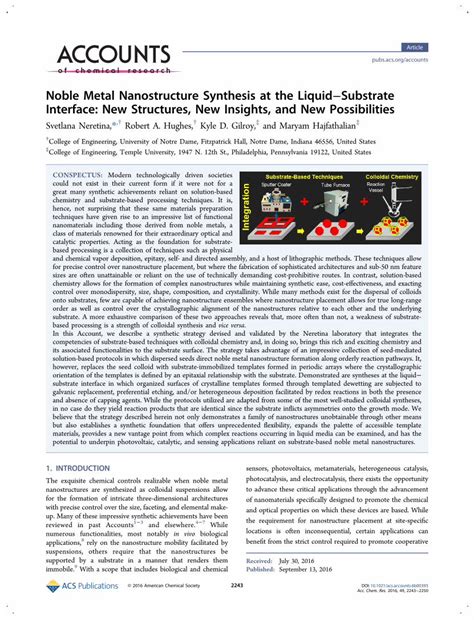 Pdf Noble Metal Nanostructure Synthesis At The Liquid · Pdf Filenoble Metal Nanostructure