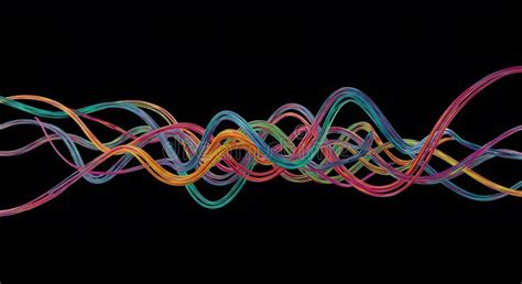 abstract colorful waves digital art intertwined vibrant ribbons