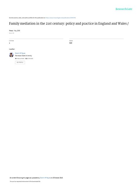 Hayes Newcastle Thesis 2004 Pdf Mediation Divorce