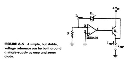 Operational Amplifier Voltage Reference Using Zener Diode And Transistor Electrical