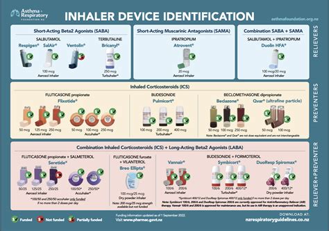 Inhaler Devices Identification Chart Asthma Foundation Nz
