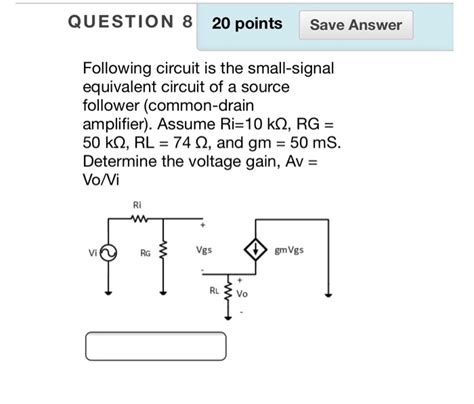 Solved Question 7 15 Points Save Answer Following Circuit Is