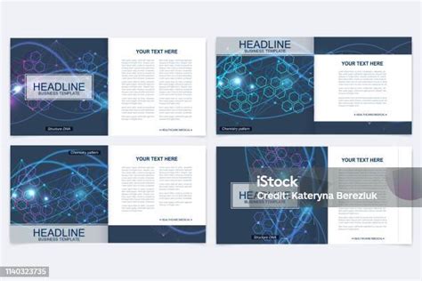 과학 템플릿 광장 브로셔 잡지 전단지 커버 소책자 연례 보고서 의료 기술 화학에 대 한 과학적인 개념 구조 분자 및 통신 Dna 원자 0명에 대한 스톡 벡터 아트 및 기타