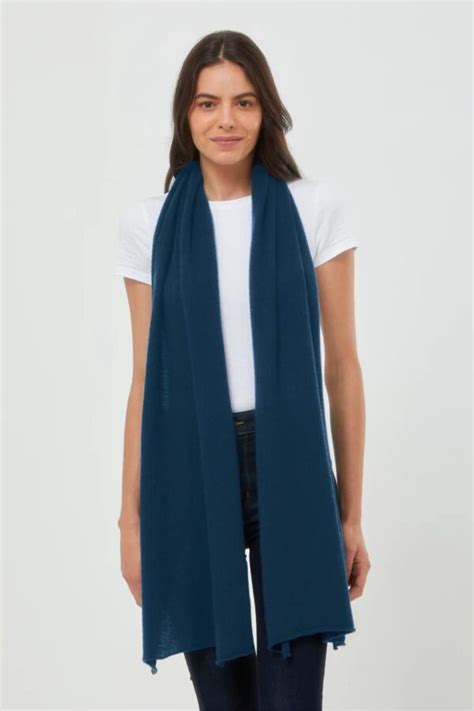 Cashmere Scarf In Navy Cottage Handcrafts