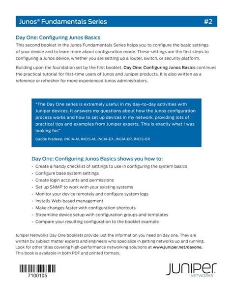 Configuring Junos Basics PDF