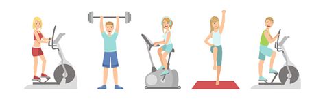 체육관 벡터 세트에서 남자와 여자 캐릭터와 스포츠 훈련 체육관에 대한 스톡 벡터 아트 및 기타 이미지 체육관 여자