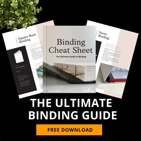 free download the ultimate print binding cheat sheet
