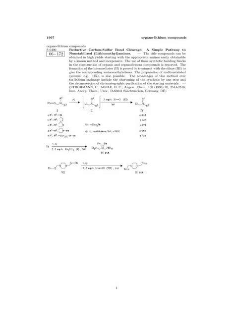 Pdf Cheminform Abstract Reductive Carbon Sulfur Bond Cleavage A