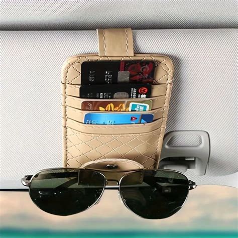 Car Sun Visor Organizer Card Holder Pu Leather Sunglasses Temu Australia