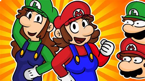 Mario And Luigi Meet Female Mario And Female Luigi Youtube