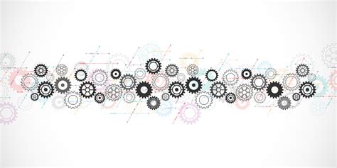 톱니바퀴와 기어 휠 메커니즘 하이테크 디지털 기술 및 엔지니어링 설계를 위한 개념과 아이디어 기계 공학의 추상적 기술적 배경 벽 시계에 대한 스톡 벡터 아트 및 기타 이미지