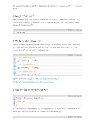 Javascript Techniques To Improve Your Code PDF