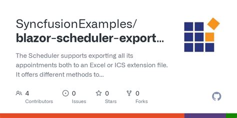 Github Syncfusionexamplesblazor Scheduler Export Exel
