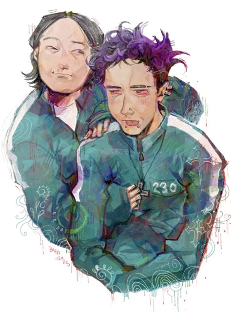 I Had To Draw The Gay People From Squid Game Extra Thanos Doodles Below I Like Thanos Squid