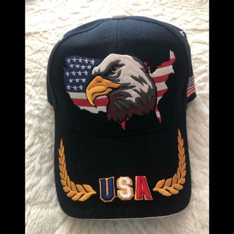 Accessories Nwot Usa American Flag Bald Eagle Baseball Cap Hat Poshmark