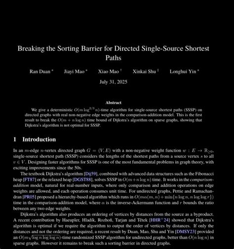 New Sorting Algorithm Breakthrough Is Better Than Dijkstra