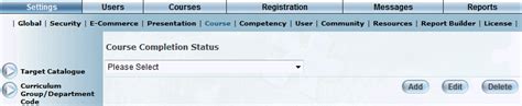 Adding Editing And Deleting A Course Completion Status