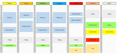 Babe DIGITAL Planner EXCEL Template Babe Weekly Planner Weekly Schedule Colored