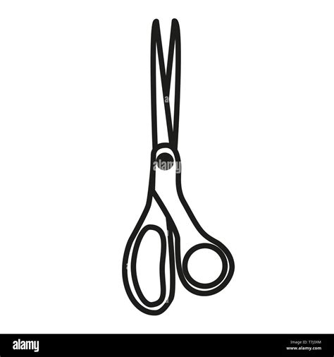 Scissors Line Icon Isolated On White Background Outline Thin Equipment Tool Shape Vector Stock