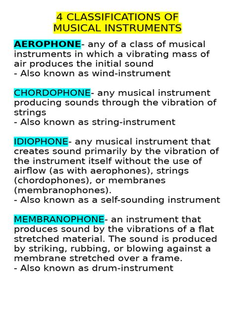Understanding Musical Instrument Types Pdf Foreign Language Studies