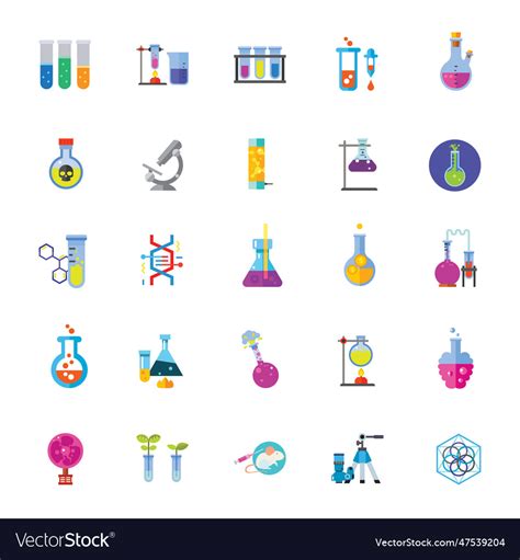 Laboratory Equipment For Chemical Research Set Vector Image