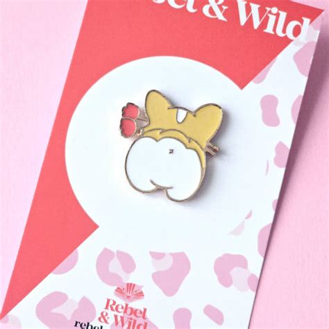 Romantic Corgi Booty Enamel Pin Badge By Rebel And Wild