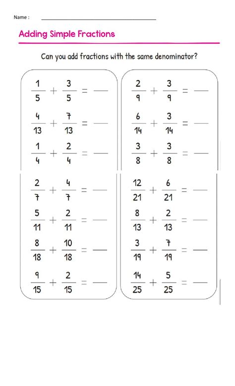 Adding Fractions Worksheet Pdf Adding And Subtracting Fractions With Like Deno… Add And