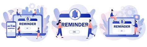 Reminder Concept Notifications Page With Notification Bell New Notice Important Reminder
