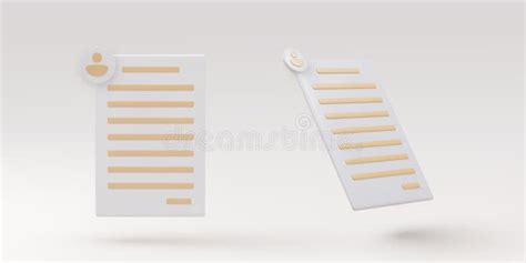 3d Render Documents Personal Data Vector Illustration Stock Vector Illustration Of List Icon