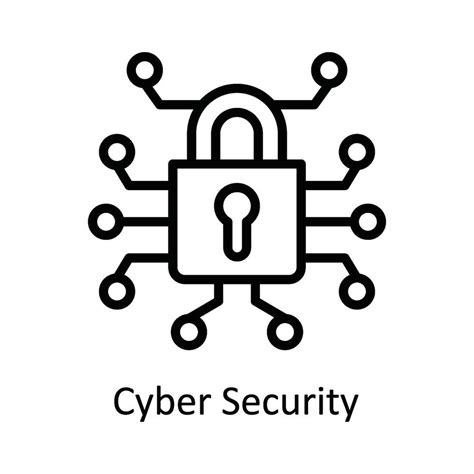 Cyber Security Vector Outline Icon Design Illustration Cyber Security