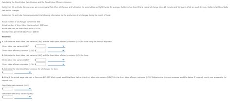 Solved Calculating The Direct Labor Rate Variance And The