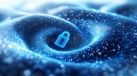 Digital Lock Swirling In Data Stream Cybersecurity Concept Stock Illustration Illustration Of