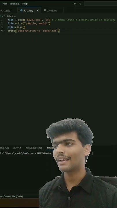 Day 50 Of 100 Days Python Series File Handling Writein File Shorts Learnpython Suryanshsk