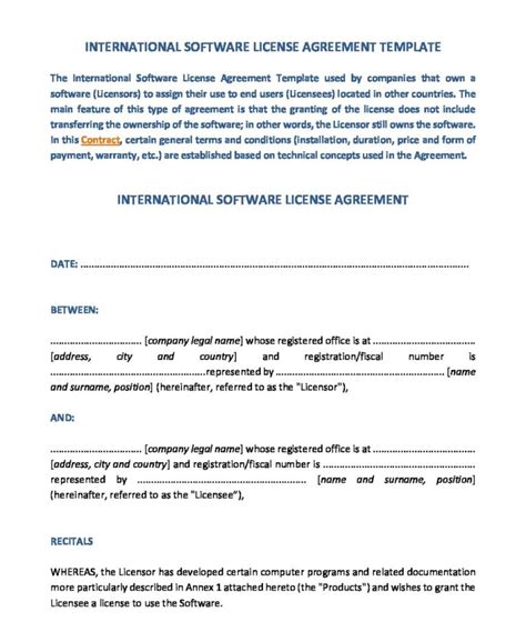 38 Free Software License Agreement Examples And Templates Pdf Word American Templates