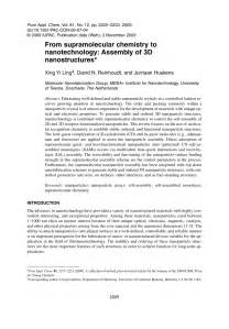 Pdf From Supramolecular Chemistry To Nanotechnology Assembly Of 3d Nanostructures
