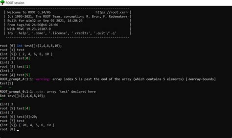 ROOT For Windows Problem With Arrays ROOT ROOT Forum