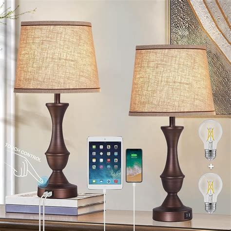 Natyswan Table Lamps For Bedrooms Set Of 2 Touch Bedside Lamps With