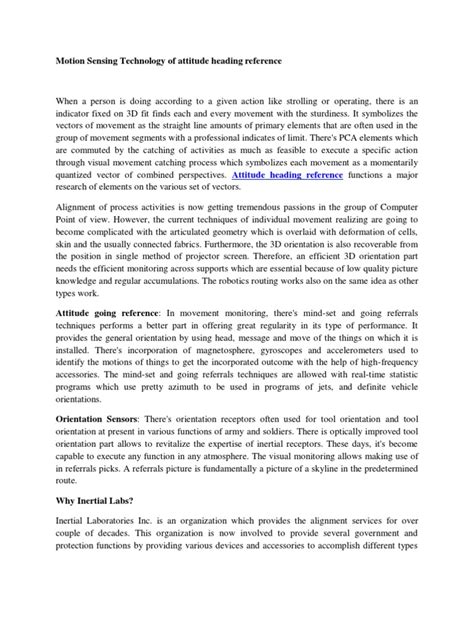 Pdf Motion Sensing Technology Of Attitude Heading Reference Dokumentips