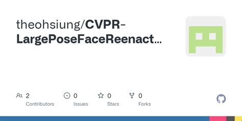 GitHub Theohsiung CVPR LargePoseFaceReenactment
