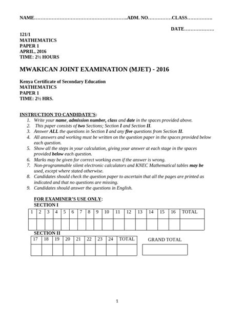 Cs1 782021 Mathematics Form 4 Paper 1 Pdf