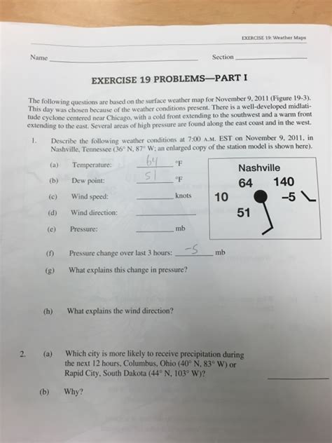 Solved Exercise 19 Weather Name Section Exercise 19
