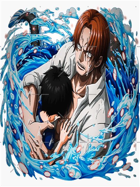 Akagami No Shanks And Luffy One Piece Sticker For Sale By Anim