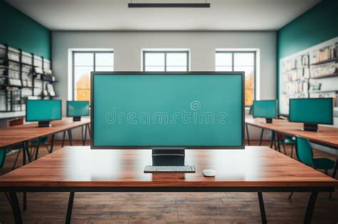 Classroom Tech Mockup Of Computer Monitor Enhancing Modern Educational