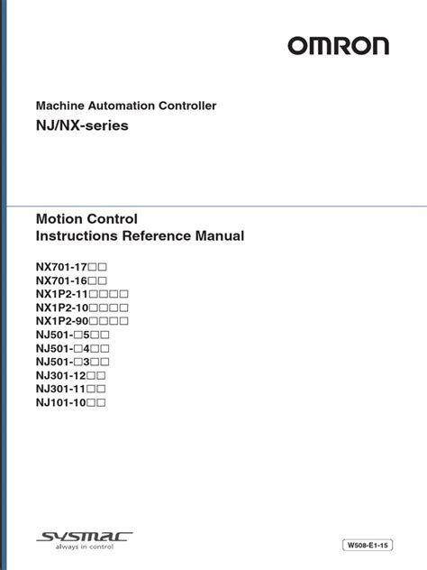 W508 Nx Nj Series Motion Control Instructions Reference Manual En Pdf Boolean Data Type