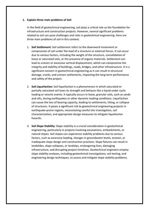 Assignment 01 Geotechnical Engineering Coursepdf Pdf