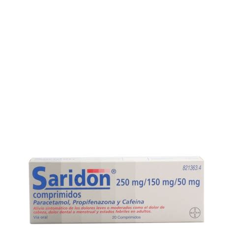 Saridon 20 Comprimidos Bayer Farmasoler