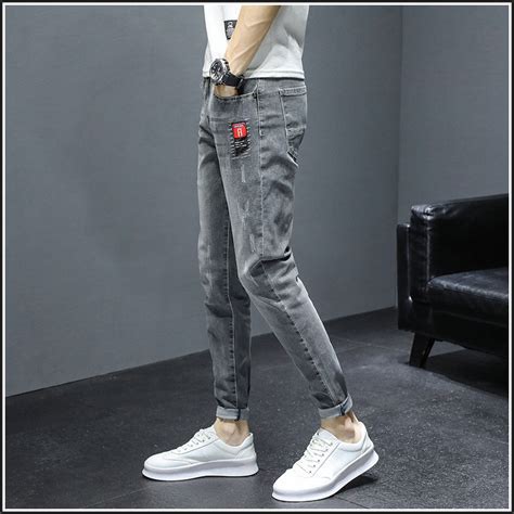 Badu Bg Летни тънки дънки Мъжка модна марка 2022 пролет и есен Корейска мода универсални тънки