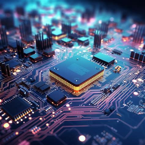 Premium Photo Closeup Of An Electrical Circuit Board With A Cpu
